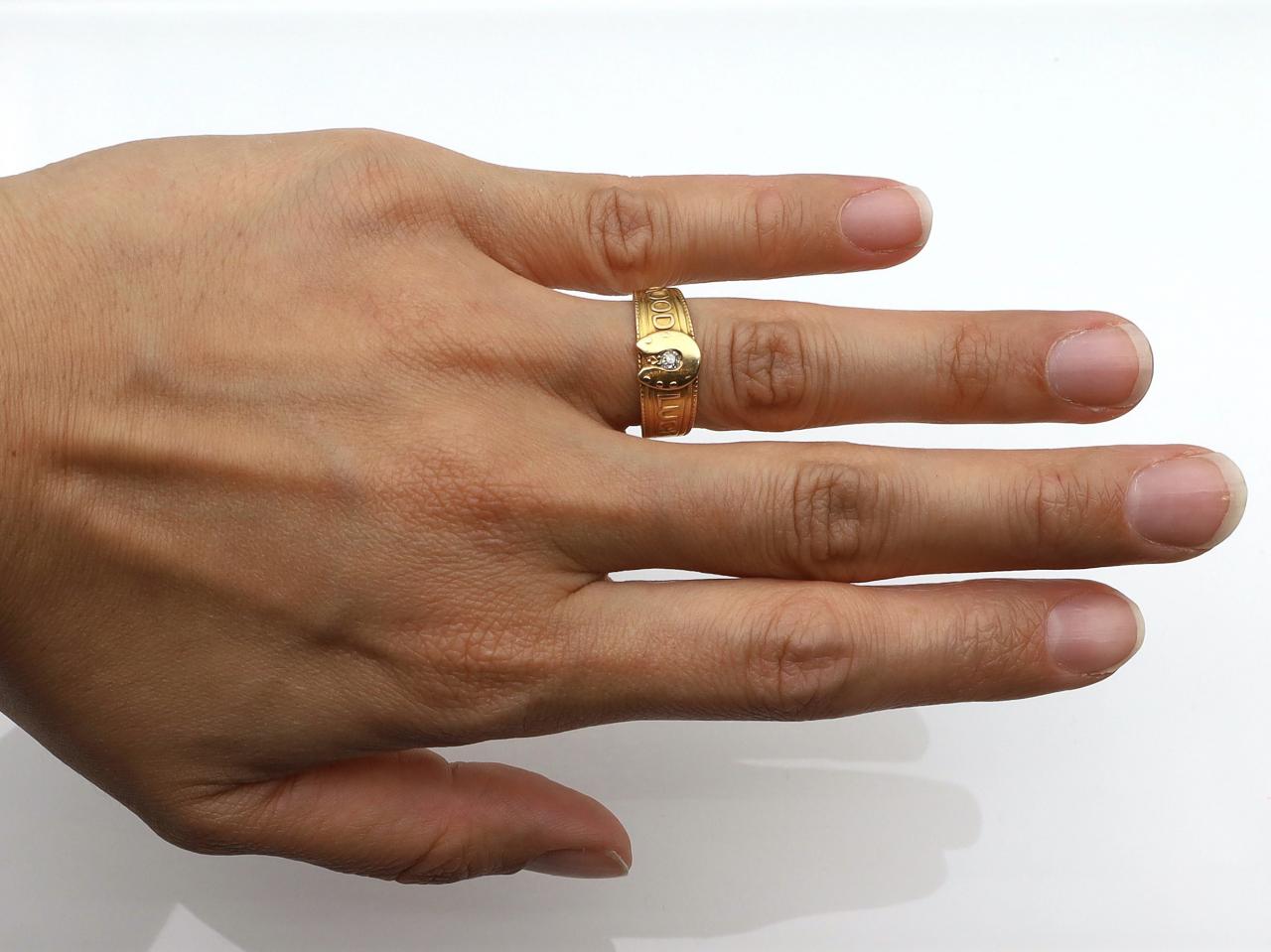 1887 antique diamond 'Good Luck' ring in 18kt yellow gold
