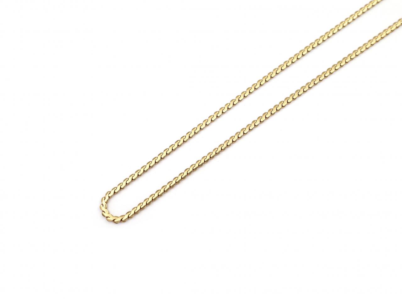 Italian 18kt yellow gold virola link chain