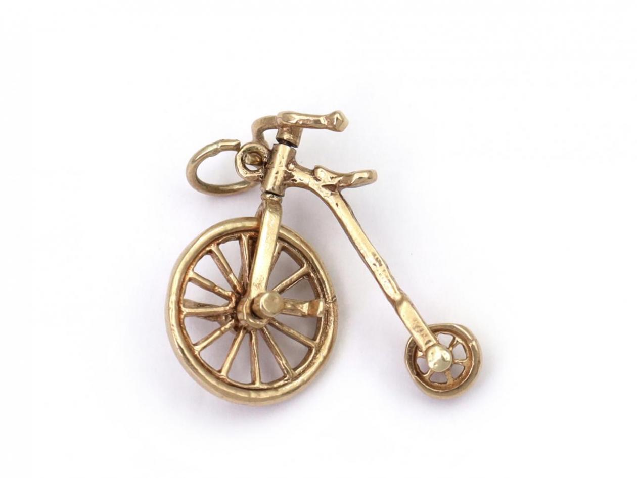 9kt yellow gold bicycle charm