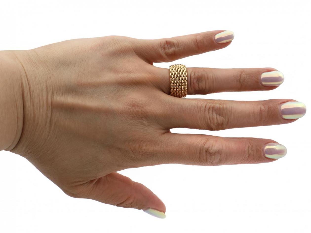 Tiffany & Co. Somerset Mesh Ring in 18kt Gold